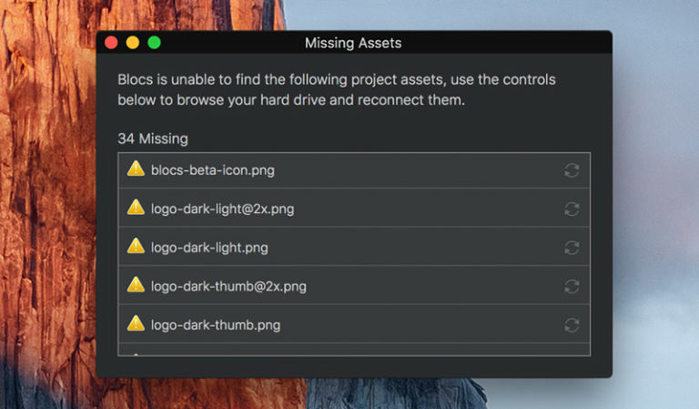 Missing Assets Blocs User Documents