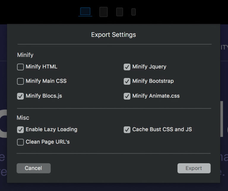 Exporting – Blocs – User Documents